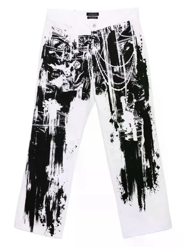 JUNTAE KIM Trompe L'oeil Wide-leg Jeans - White