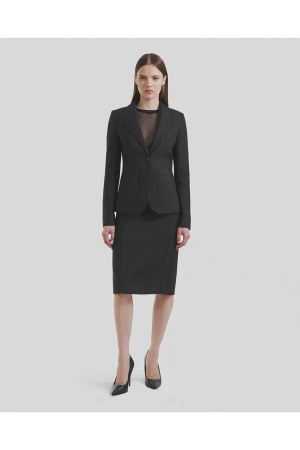 Rudsak Fitted Blazer With Vegan Leather Elbow Patches