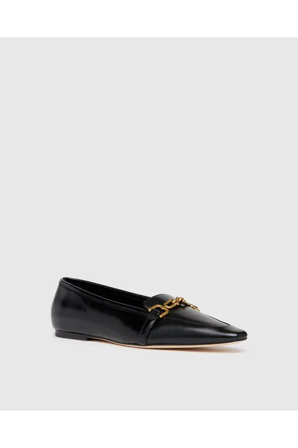 Paige Wade Flat Loafer - Black