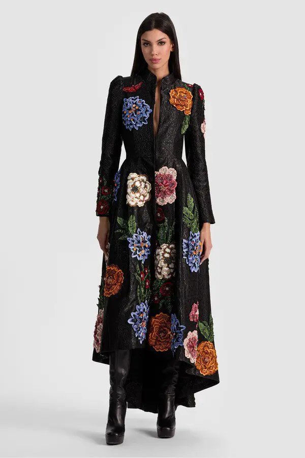 Alice + Olivia Renata Embellished Maxi Coat