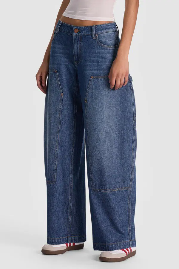 Alice + Olivia Andie Carpenter Barrel Jean - Denim