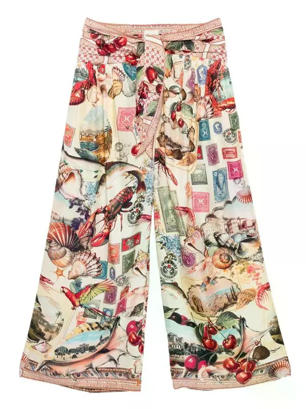 Camilla Printed Wide-leg Pants