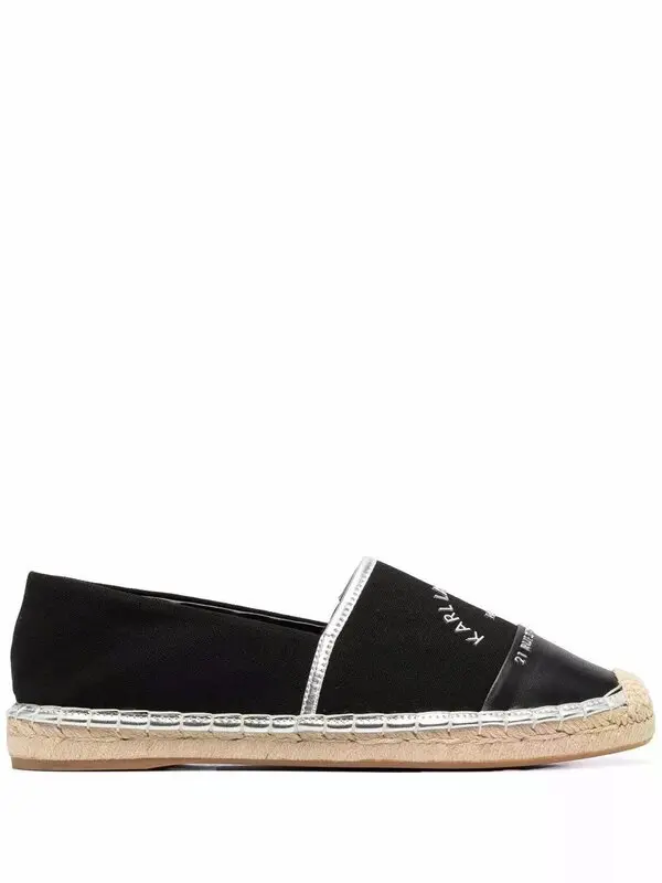 Karl Lagerfeld Embroidered-logo Espadrilles
