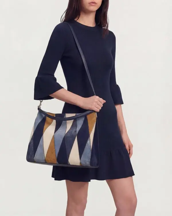 Veronica Beard Vida Patchwork Shoulder Bag