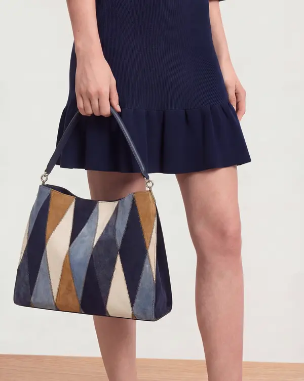 Veronica Beard Vida Patchwork Shoulder Bag