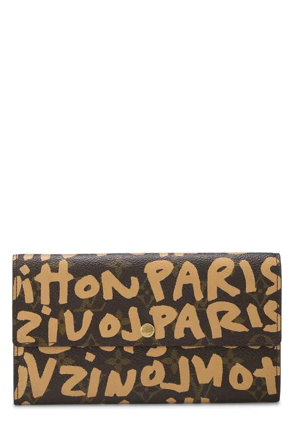 LOUIS VUITTON Stephen Sprouse X Monogram Canvas Porte Monnaie Credit - Beige