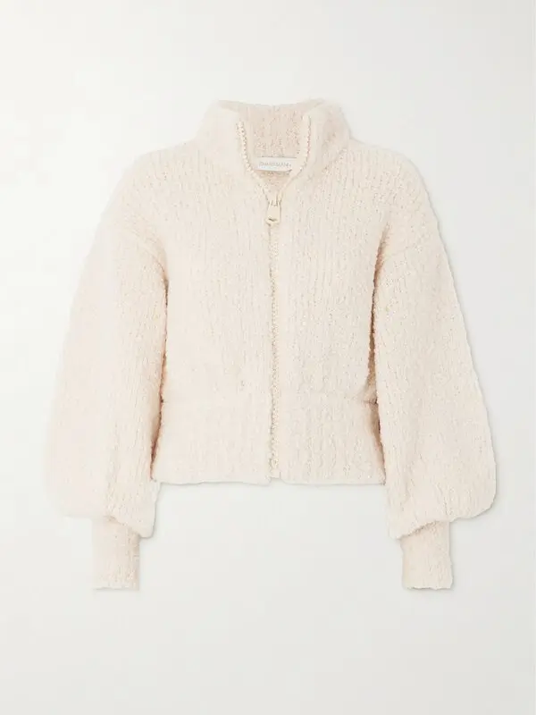 Zimmermann Wool-blend Bouclé-knit Cardigan