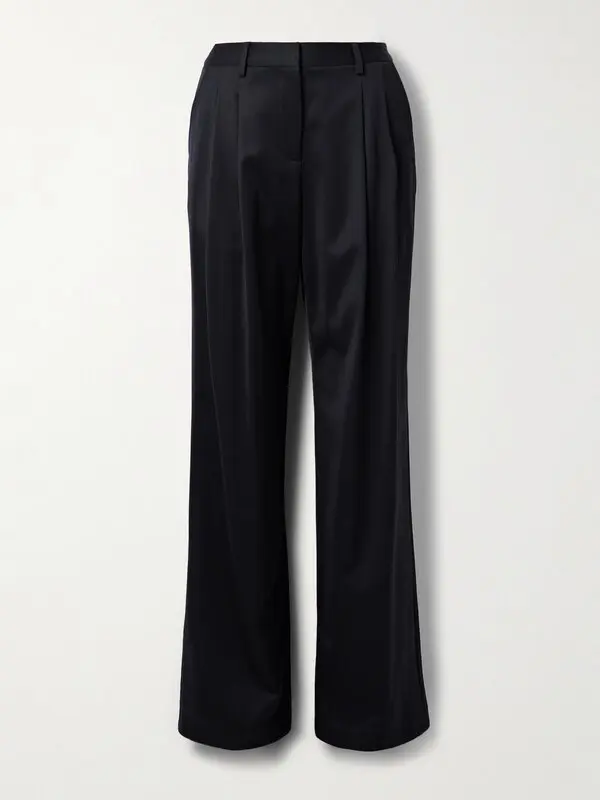 TWP Sullivan Pleated Linen Straight-leg Pants - Blue