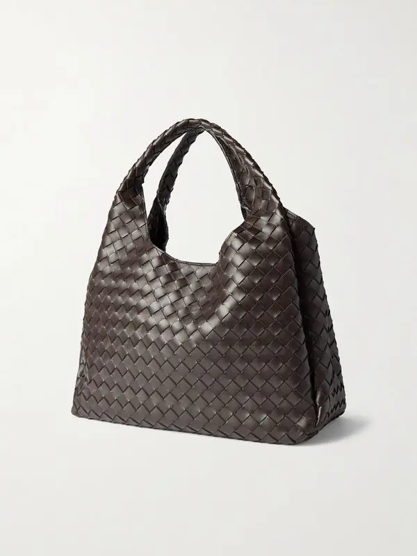 Bottega Veneta Campana Large Intrecciato Leather Shoulder Bag - Brown