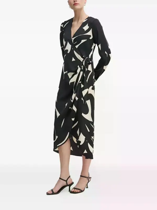 Dkny Abstract-print Wrap Dress
