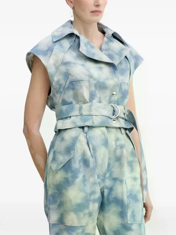 IRO PARIS Cloud-print Belted Jacket