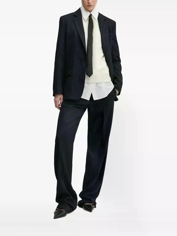 Hugo Pinstripe Buttoned Suit Jacket