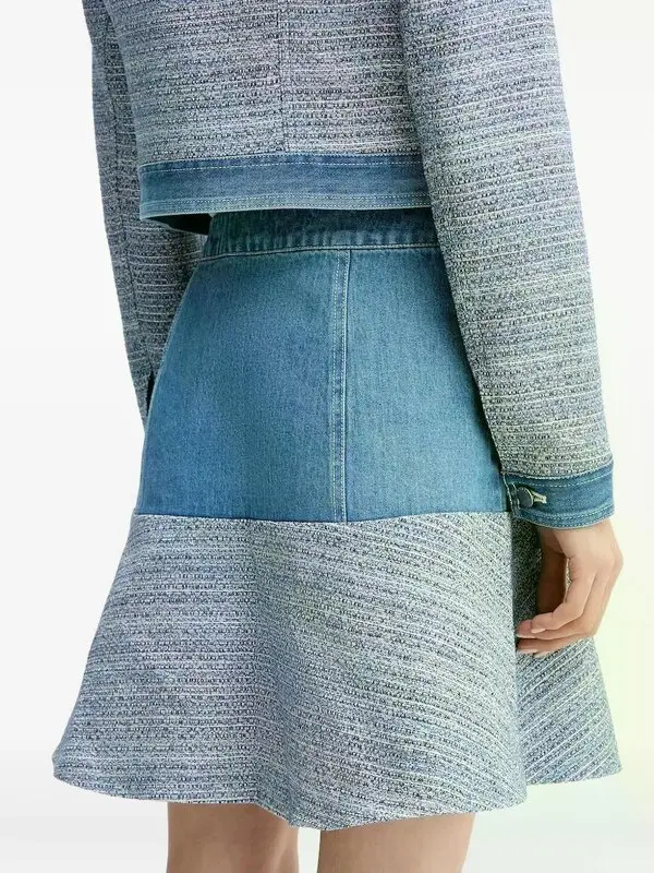 Guess Denim Tweed-panel Mini Skirt