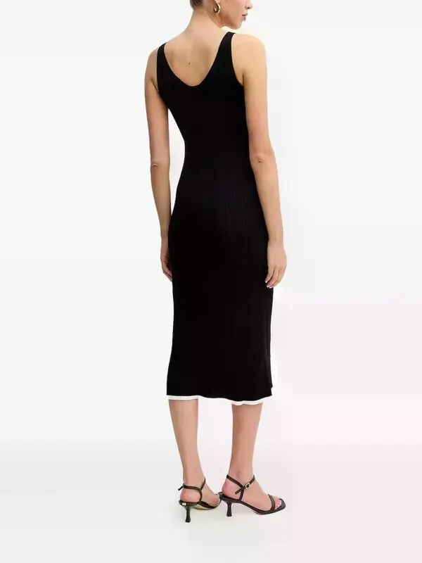 Gant Ribbed V-neck Midi Dress