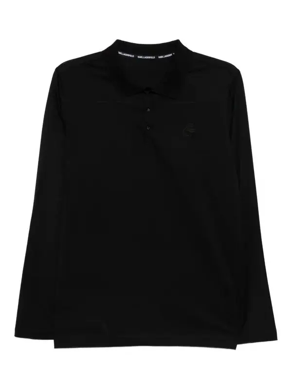 Karl Lagerfeld Embroidered-logo Cotton Polo Shirt
