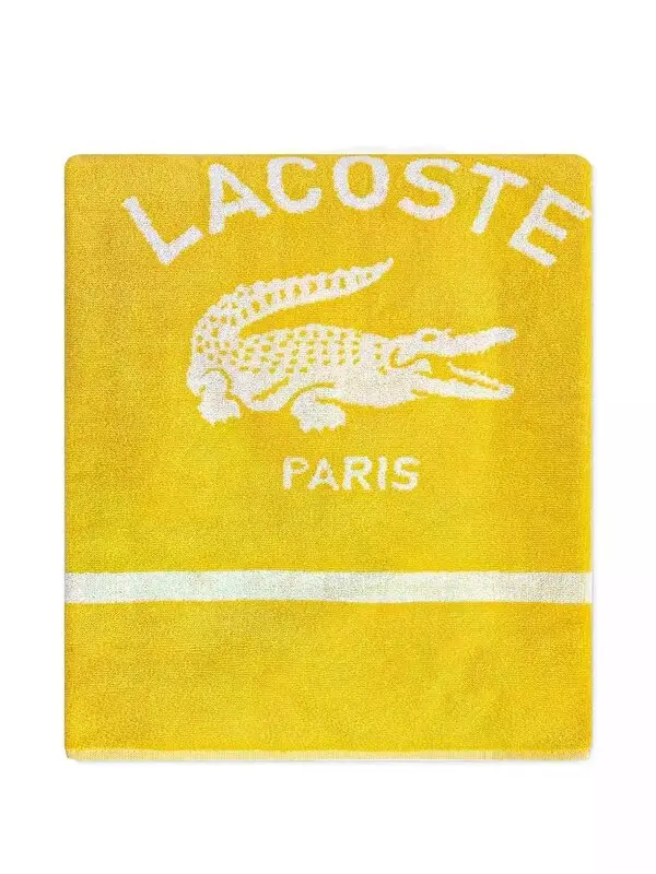 Lacoste Crocodile-embellishment Beach Towel - Yellow