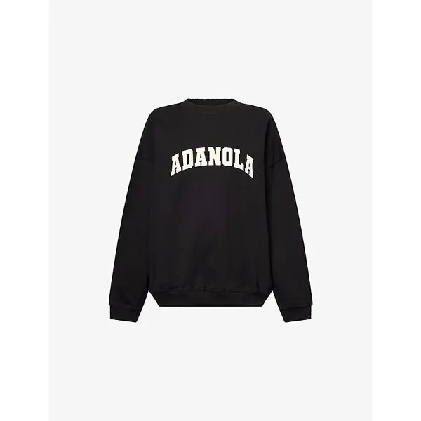 ADANOLA Oversized Cotton Sweatshirt - Black