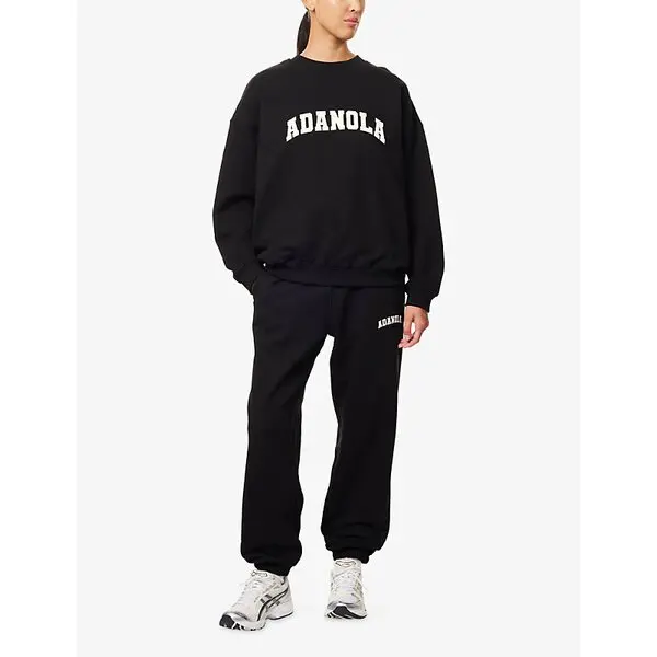 ADANOLA Oversized Cotton Sweatshirt - Black