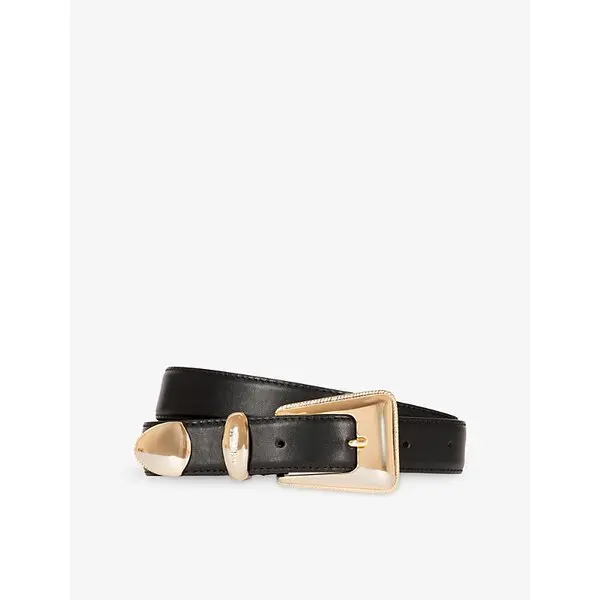The Kooples Western-buckle Leather Belt - Black