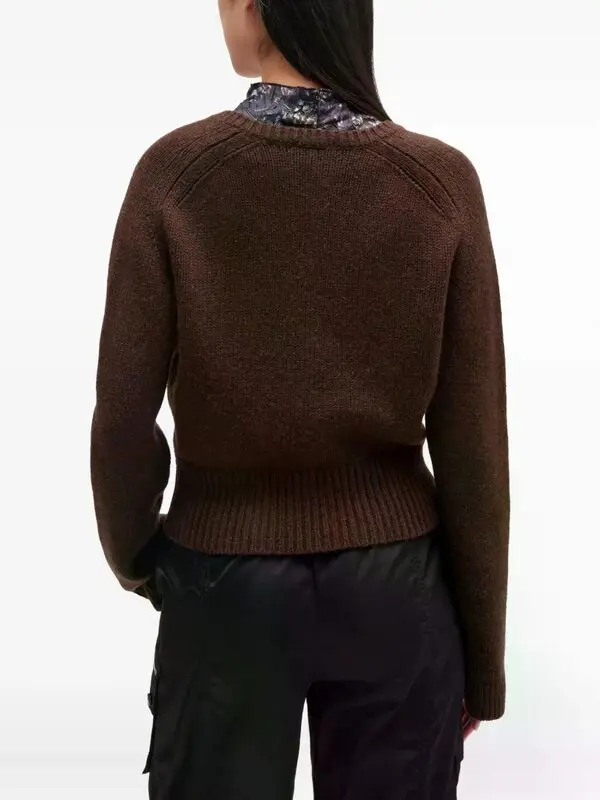 GANNI Wool-yak Blend V-neck Knit
