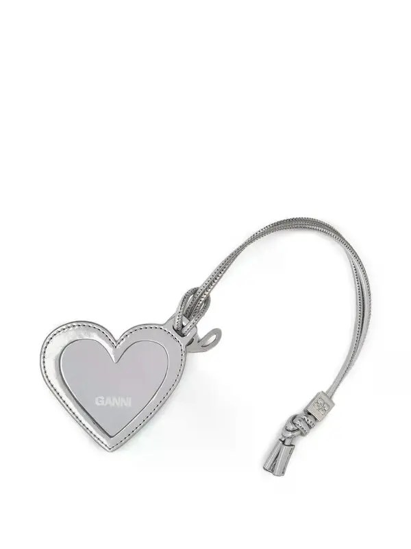GANNI Tone Metallic Heart Charm - Silver
