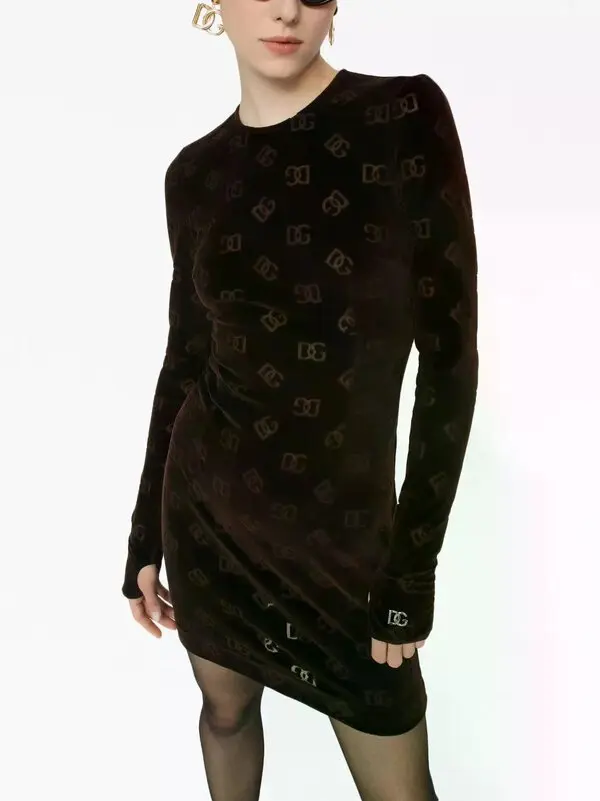 Dolce & Gabbana Monogram-jacquard Cotton Minidress