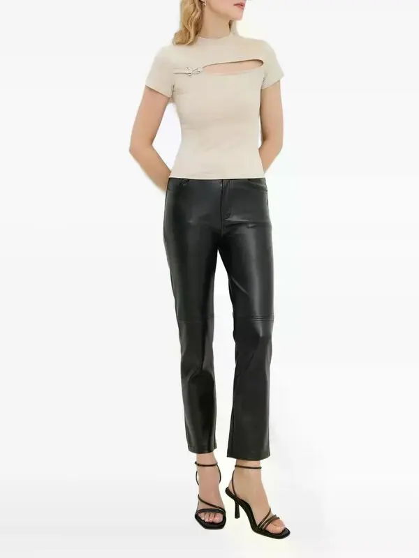 HELIOT EMIL Keyhole-detail Clasp T-shirt - Neutrals