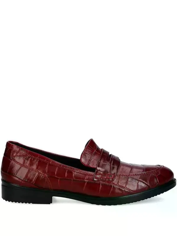 Ecco Crocodile-embossed Penny Loafers