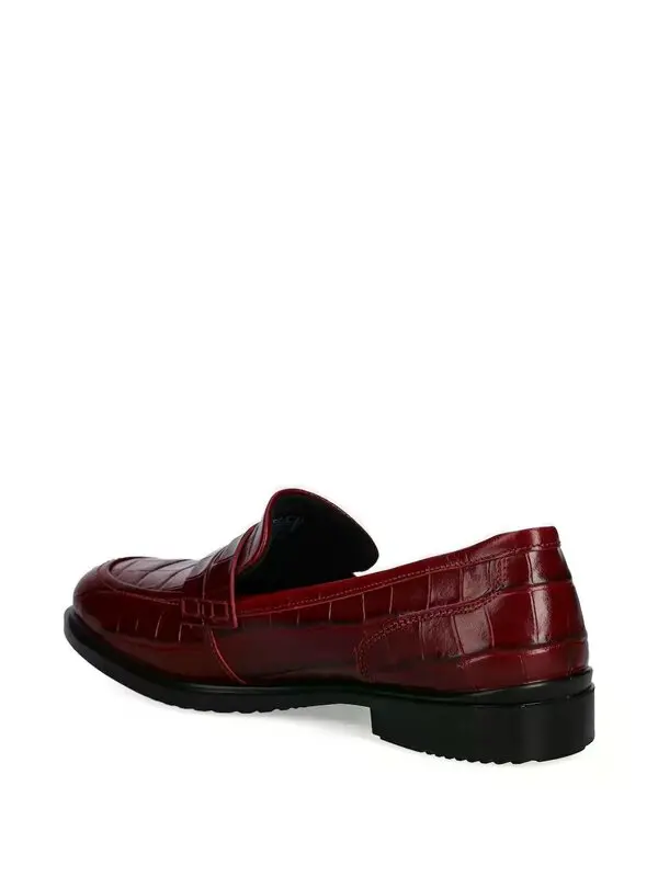 Ecco Crocodile-embossed Penny Loafers