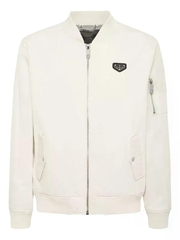 Philipp Plein Logo-plaque Bomber Jacket - Neutrals