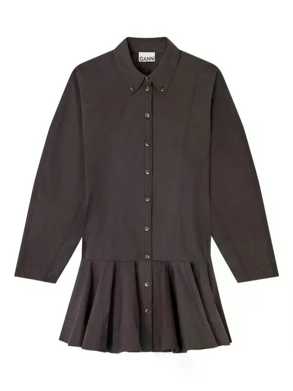 GANNI Button-down Ruffled Dress