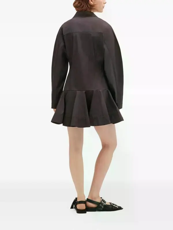 GANNI Button-down Ruffled Dress
