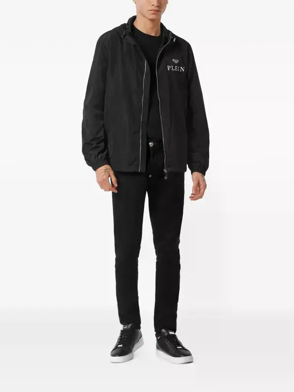 Philipp Plein Zip-up Hooded Jacket - Black