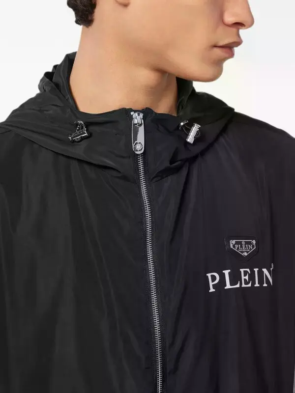 Philipp Plein Zip-up Hooded Jacket - Black