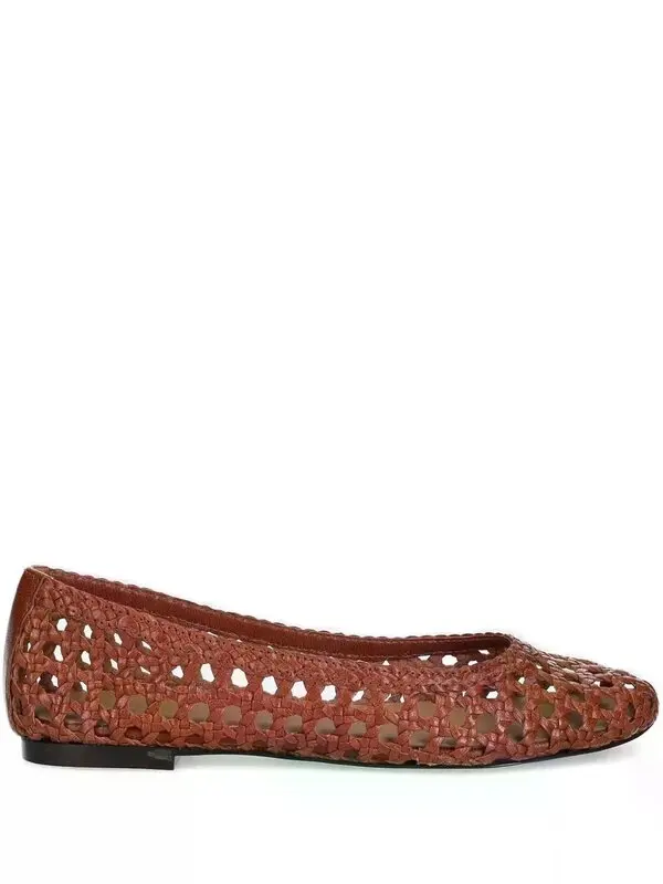 BILLI BI Woven Leather Ballet Flats - Brown