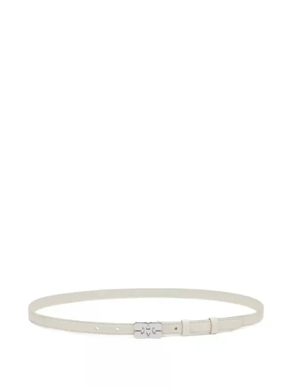 GANNI Logo-buckle Belt - White
