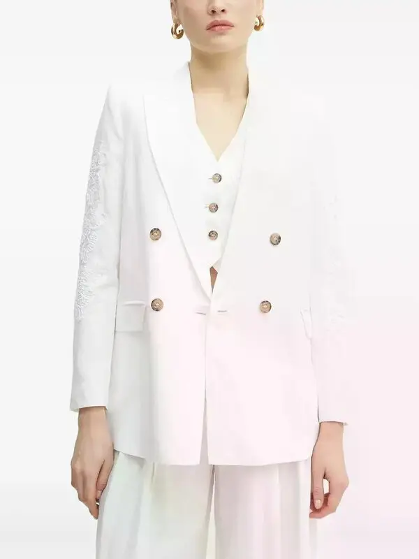 ERMANNO FIRENZE Embroidered Double-breasted Blazer