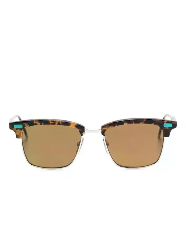 Thom Browne Tortoiseshell Square Frame Sunglasses - Brown