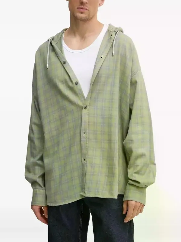 DIESEL Check-pattern Hooded Shirt