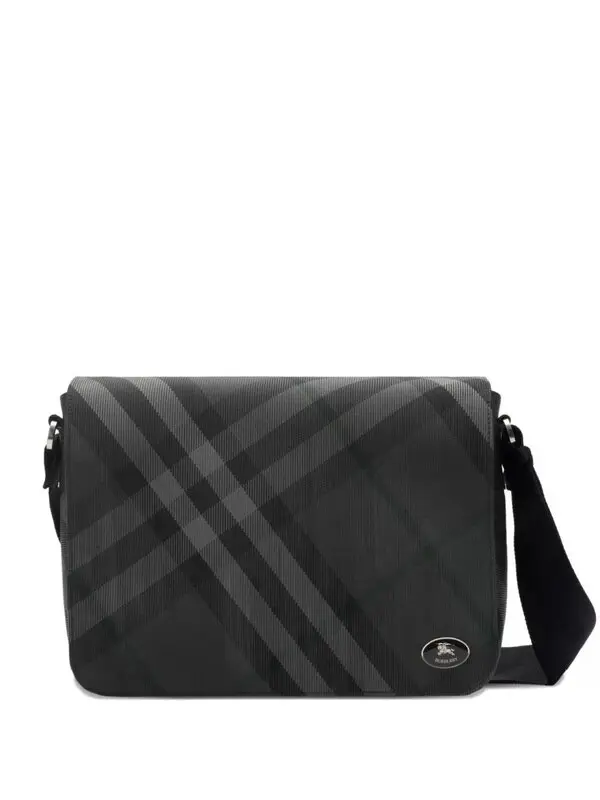 Burberry Check-pattern Messenger Bag - Black