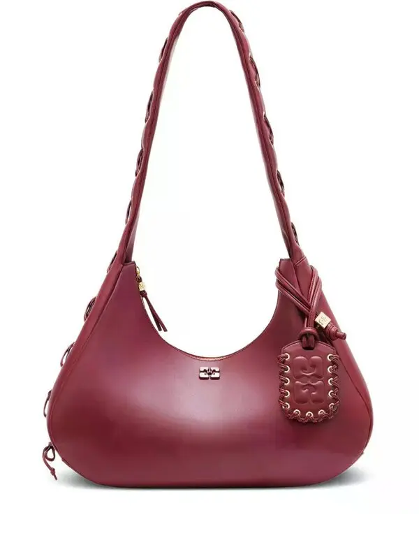GANNI Medium Hobo Shoulder Bag - Red