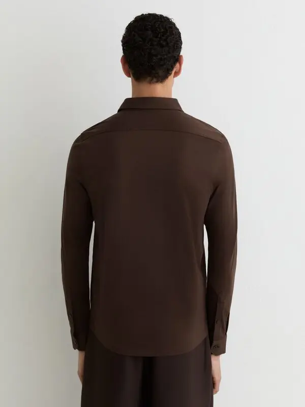 REISS Duke Air-water Cotton Slim-fit Shirt - Brown