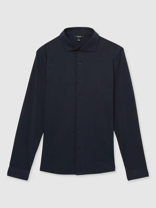 REISS Duke Air-water Cotton Slim-fit Shirt - Navy