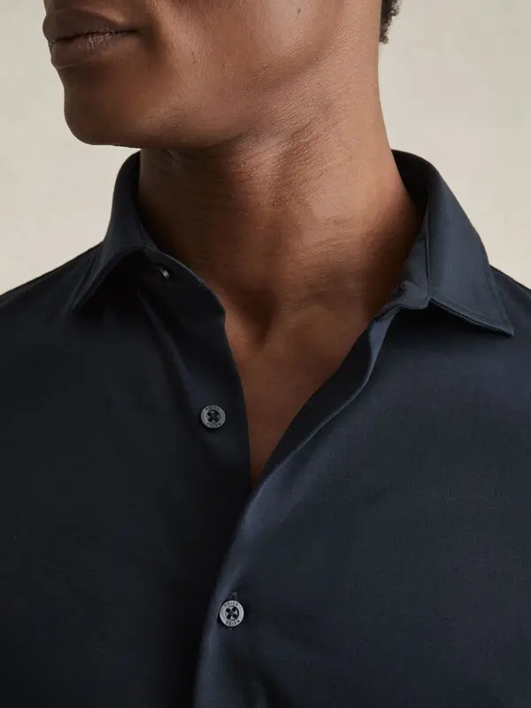 REISS Duke Air-water Cotton Slim-fit Shirt - Navy