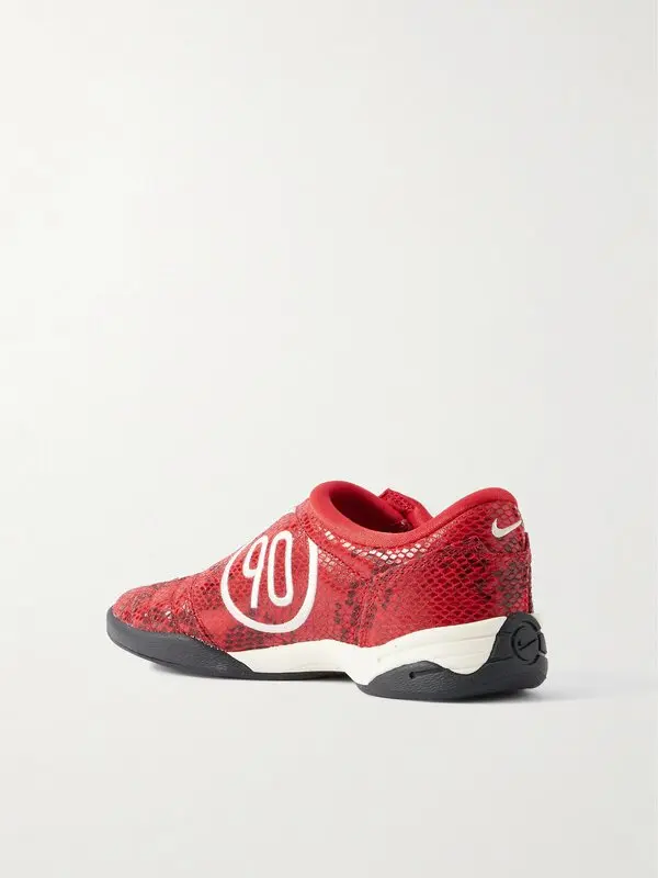 Nike Total 90 Se Embroidered Snake-effect Leather Sneakers - Red