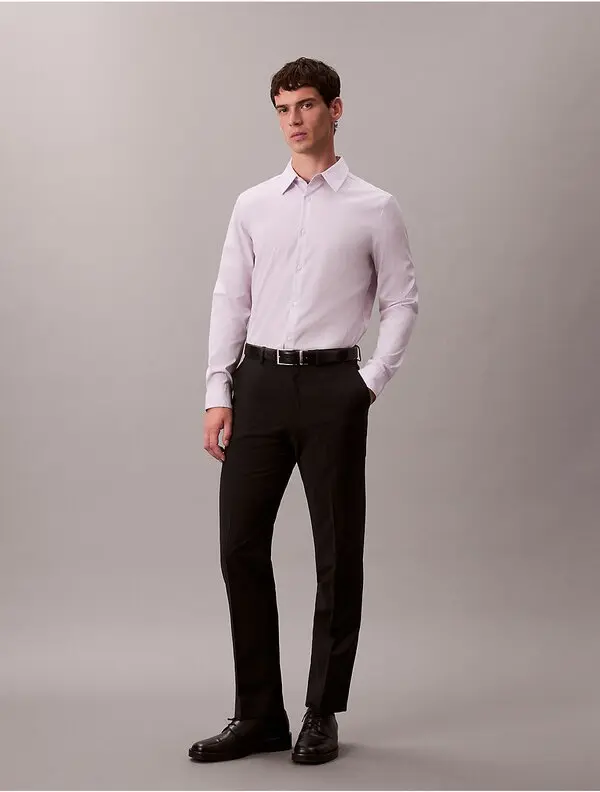 Calvin Klein Supima Stretch Cotton Slim Shirt - Frosty Lilac