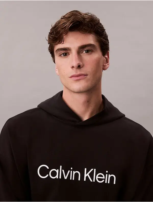 Calvin Klein Standard Logo Terry Hoodie - Black