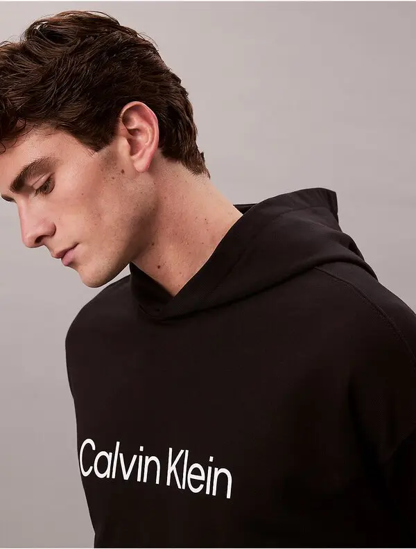 Calvin Klein Standard Logo Terry Hoodie - Black