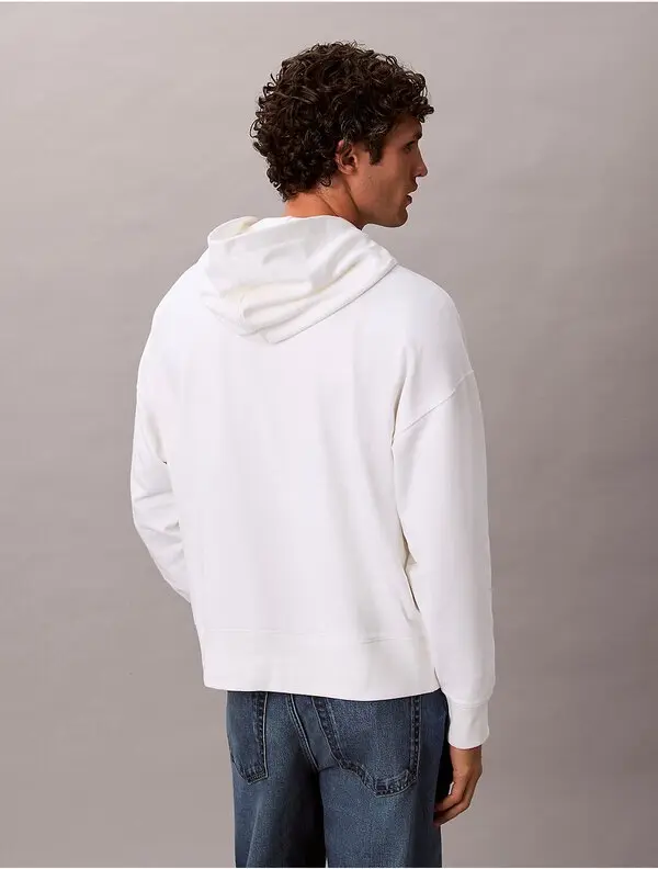 Calvin Klein Standard Logo Terry Hoodie - Bright White
