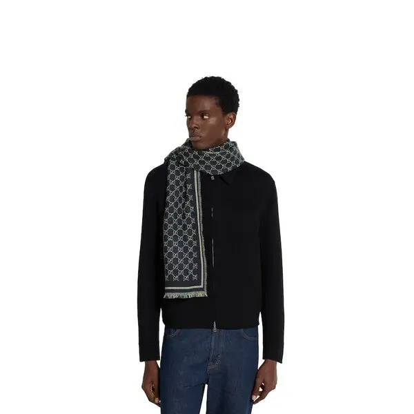 Gucci Gg Wool Jacquard Scarf Wool